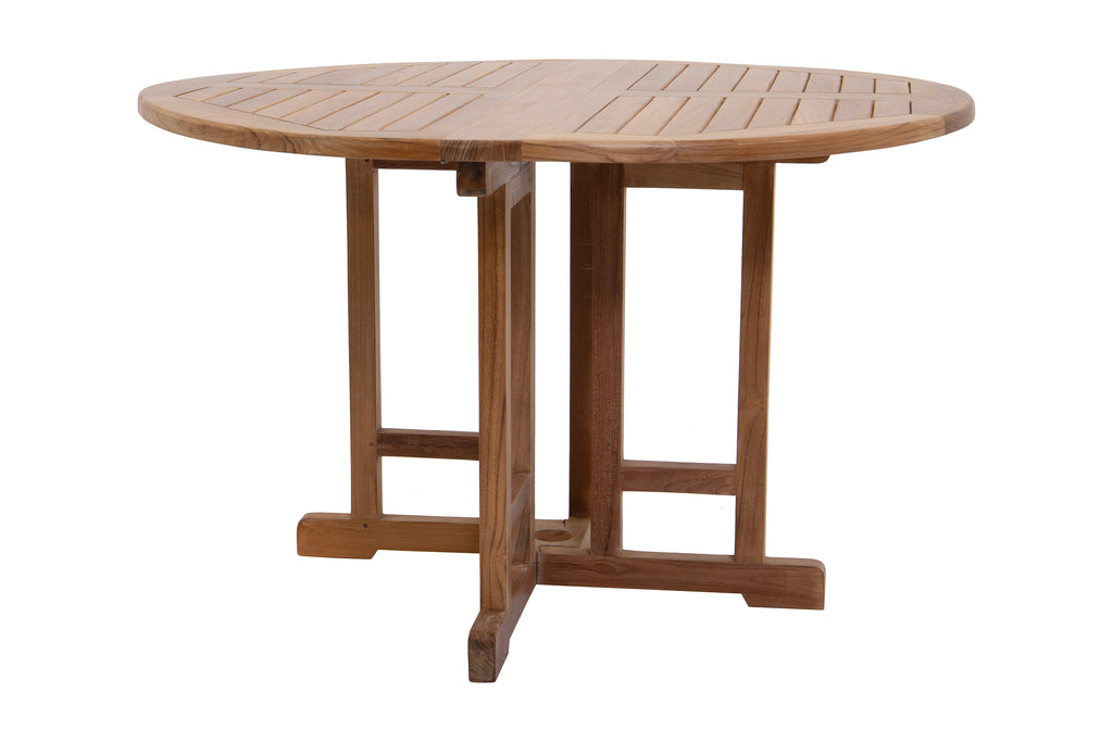 Lakeland Round Teak Outdoor Drop Leaf Table – Willow Creek Designs