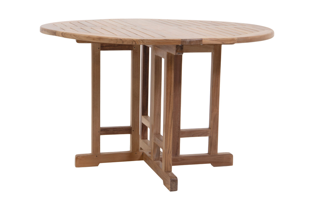 Lakeland Round Teak Outdoor Drop Leaf Table – Willow Creek Designs