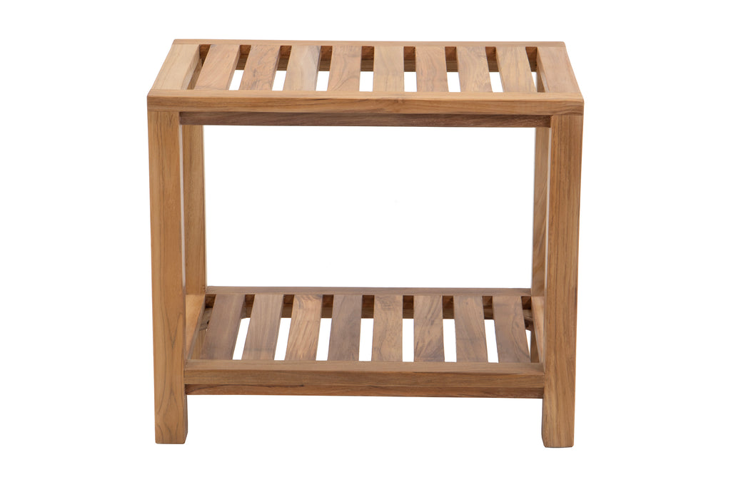 Upland 13.75"x21" Teak Rectangular Shower Stool – Willow Creek Designs