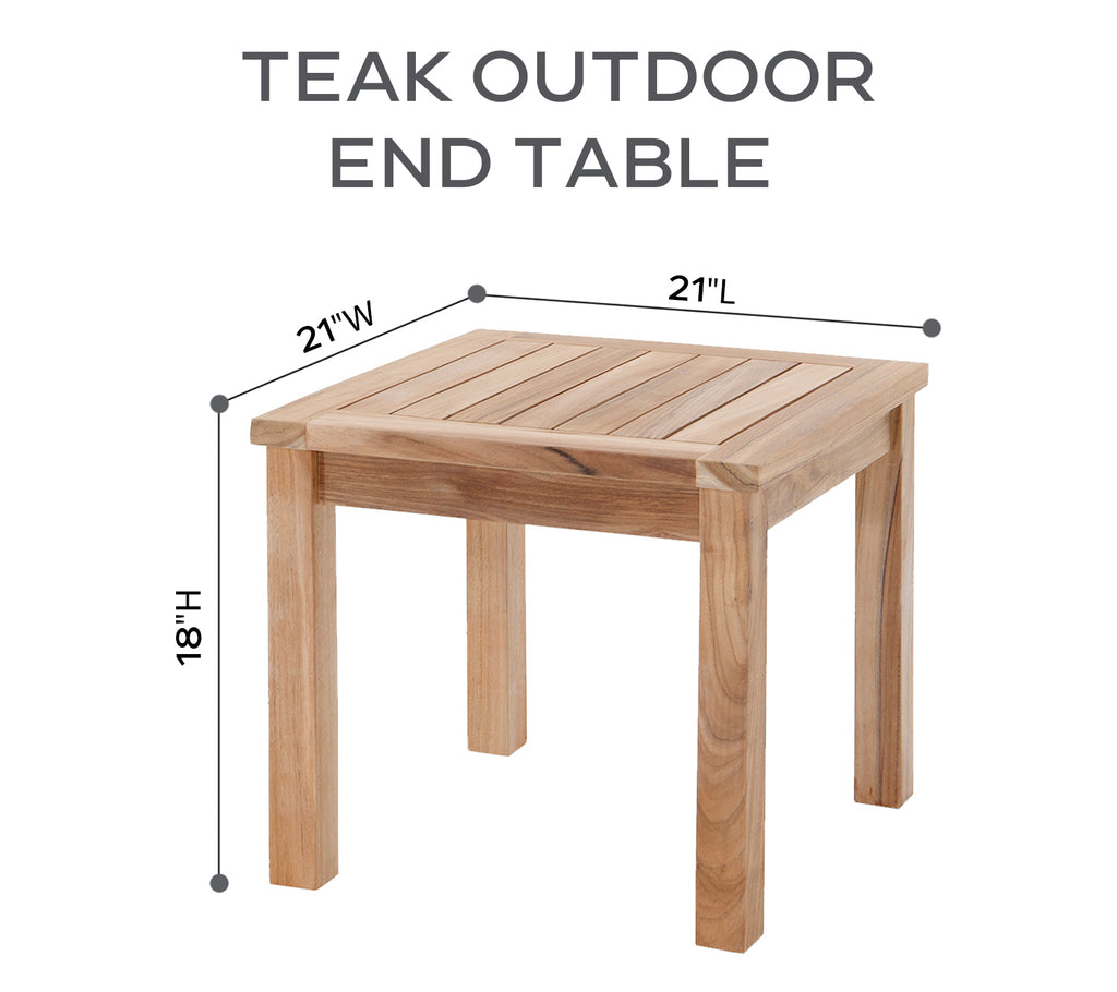 Teak Outdoor End Table | Teak Furniture | Outdoor Table – Willow Creek ...