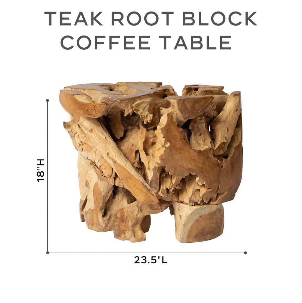 Teak Root Block Coffee Table – Willow Creek Designs