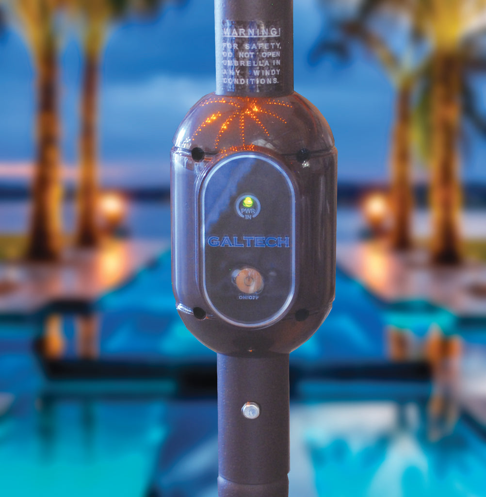 Galtech 936 9' Octagon Auto Tilt Crank Lift Umbrella with LED Lights – Willow Creek Designs