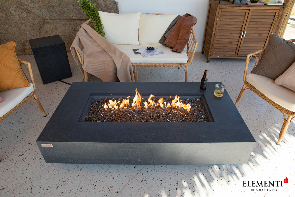 Elementi Plus OFG415DG Positano Concrete Outdoor Fire Table – Willow Creek Designs