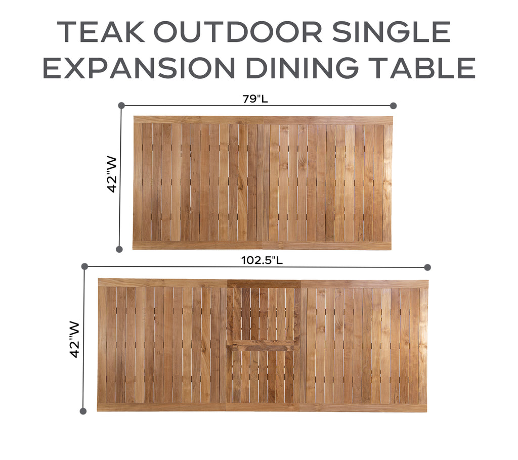 Outdoor Expansion Table | Teak Furniture | Outdoor Table – Willow Creek ...