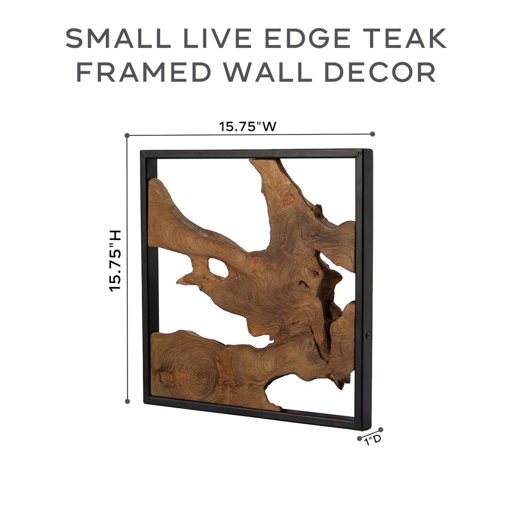 Teak Live Edge Framed Wall Decor – Willow Creek Designs