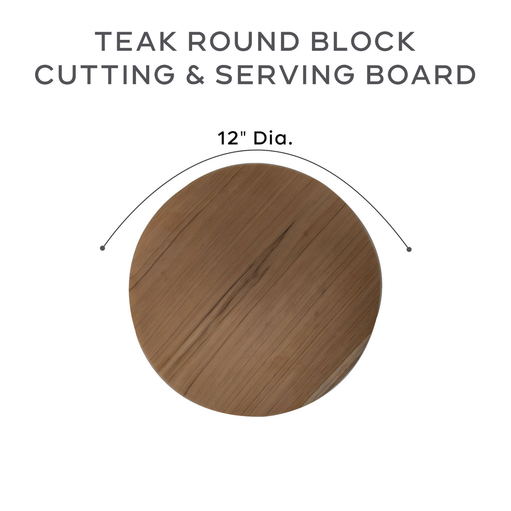 Teak Round Block Cutting & Serving Board (X) – Willow Creek Designs