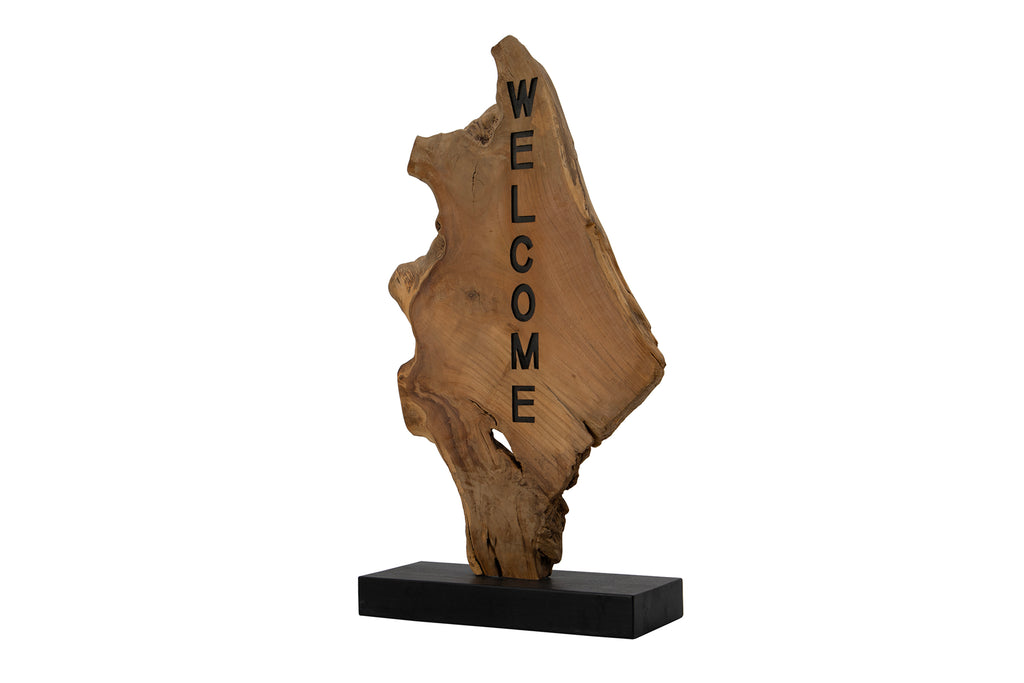 Teak Wood Welcome Sign Stand – Willow Creek Designs
