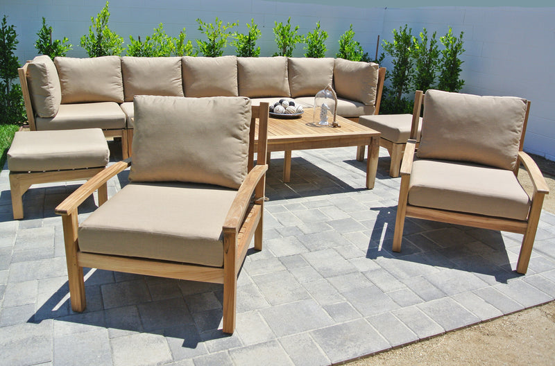 Huntington Teak Outdoor Seating Group | Sunbrella | Teak Furniture ...